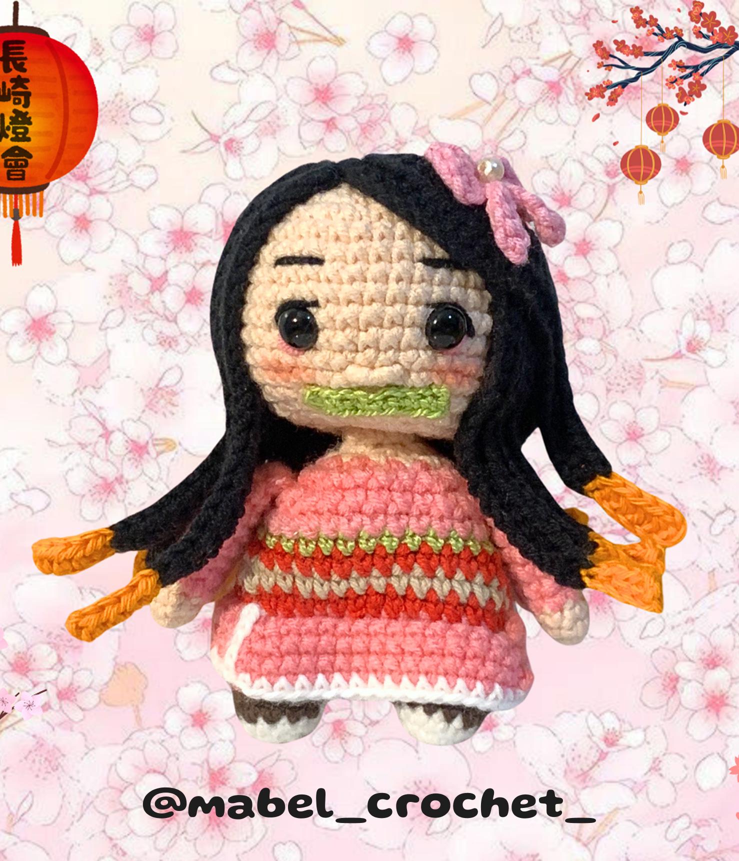 Nezuko Kamado Crochet Doll Amigurumi Pattern, Demon Slayer - Digital ...