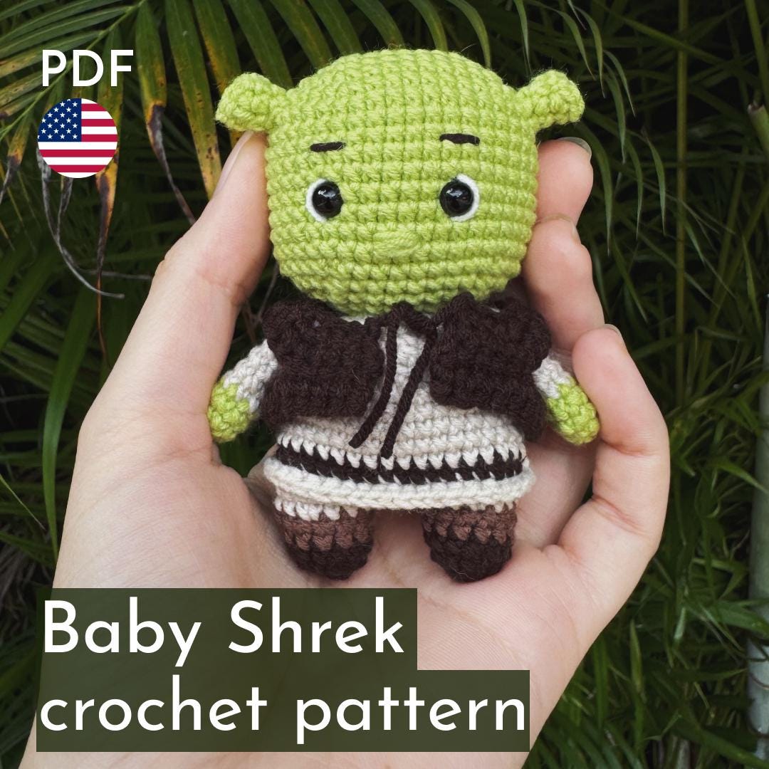 Baby Shrek Crochet Amigurumi Pattern - Digital PDF Instant Download ...