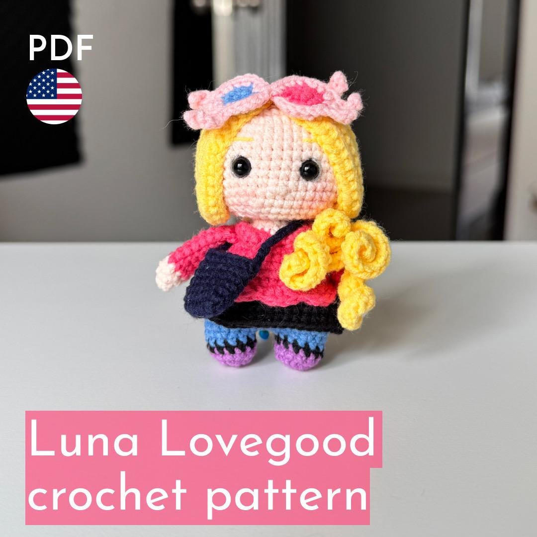 Luna Lovegood Amigurumi Crochet Pattern With Glasses – Harry Potter ...