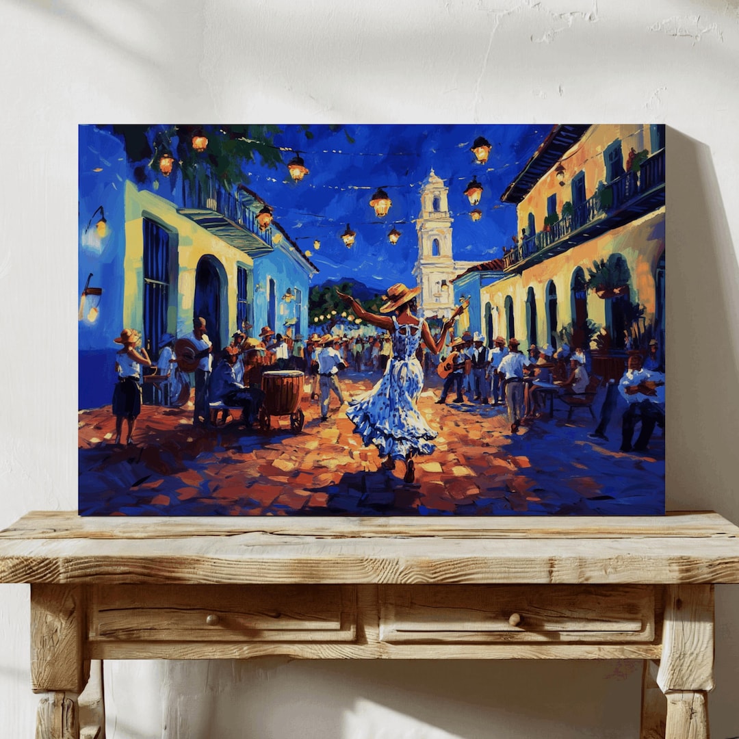 Latin Street Party Art Dancing Scene Art Carnival Theme Art for Latin ...