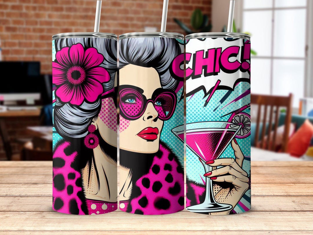 Sassy Grandma Tumbler Wrap: Funny Old Lady Pop Art (PNG) - Etsy