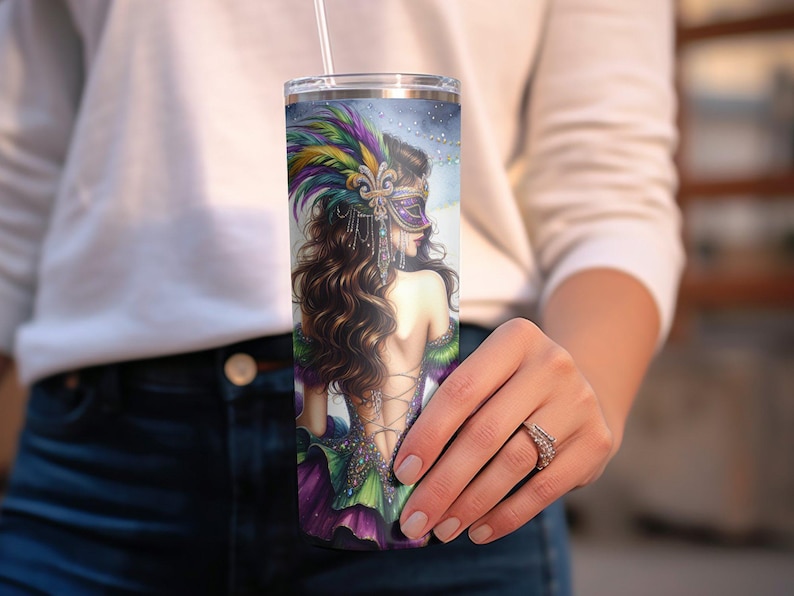 Mardi Gras Masquerade Woman Tumbler Wrap (PNG Digital File) - Etsy
