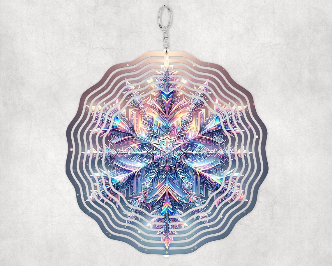 Digital Snowflake Wind Spinner PNG, Winter Holiday Decoration Digital ...