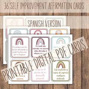 SPANISH 36 Printable Affirmation Cards: Digital Download PDF ...