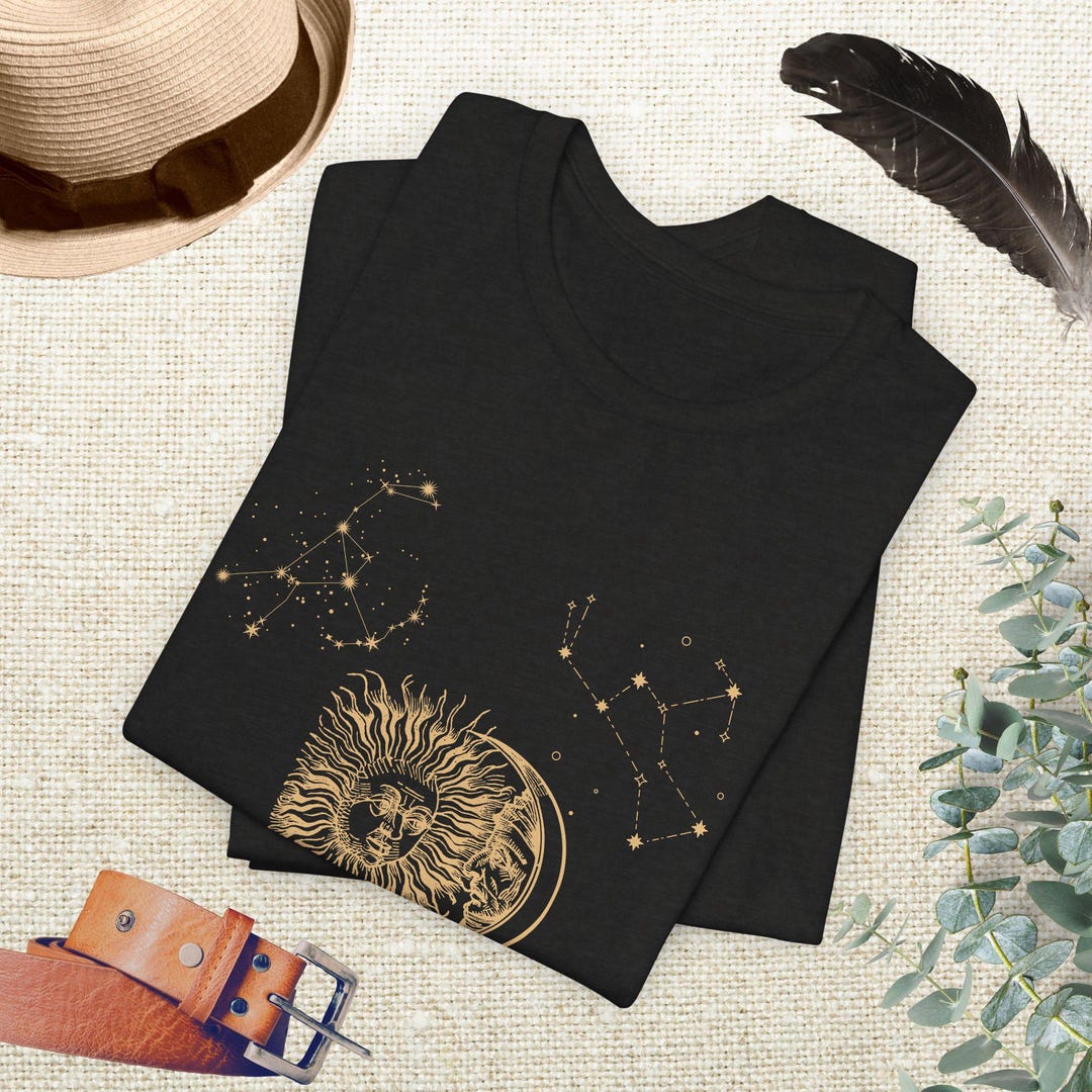 Sun and Moon Tee, Sun and Moon T Shirt, Women's Lunar Moon Phases ...