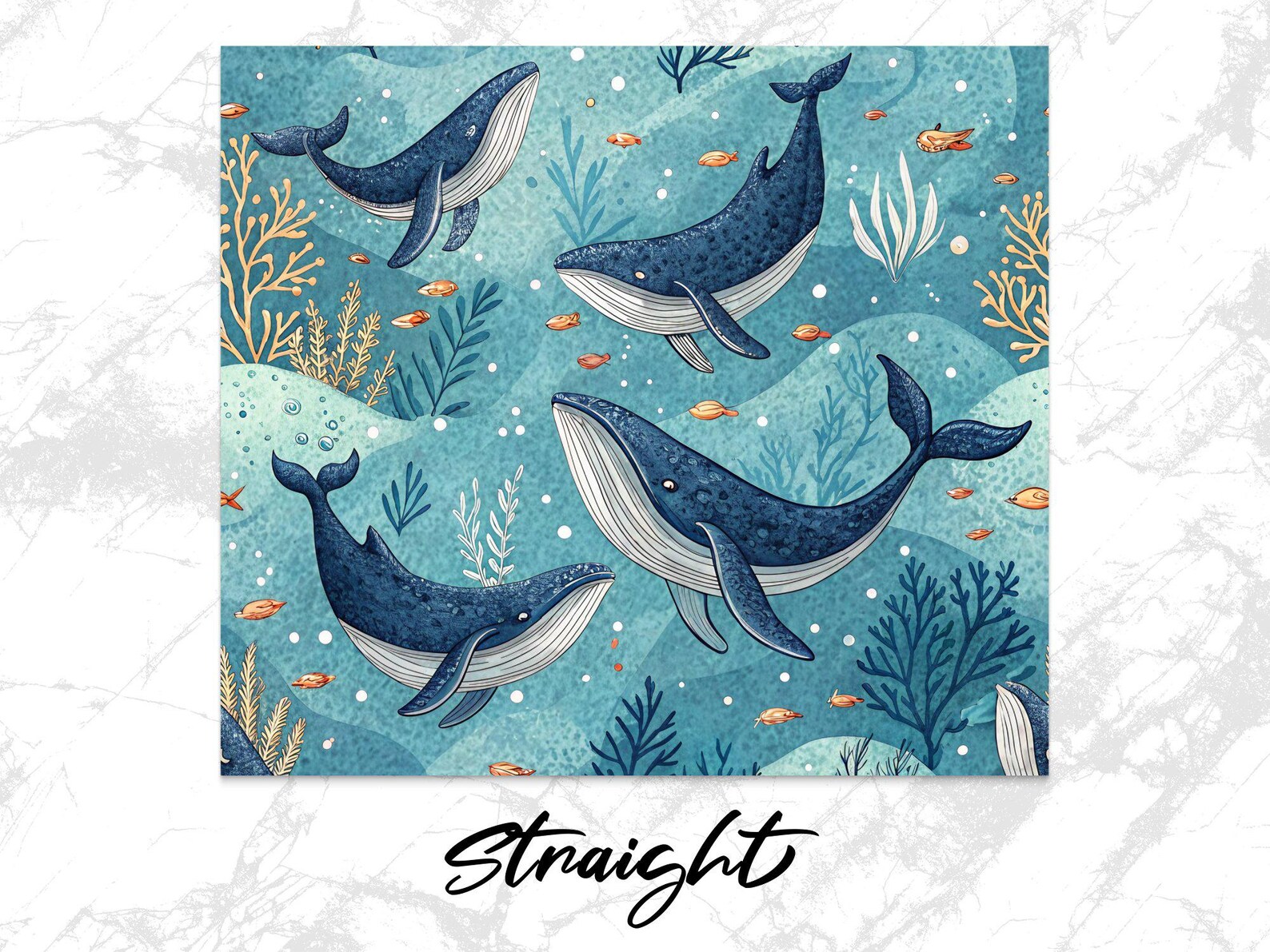 Digital Whale Tumbler Wrap, Ocean Theme Whale Digital Download, Sea ...