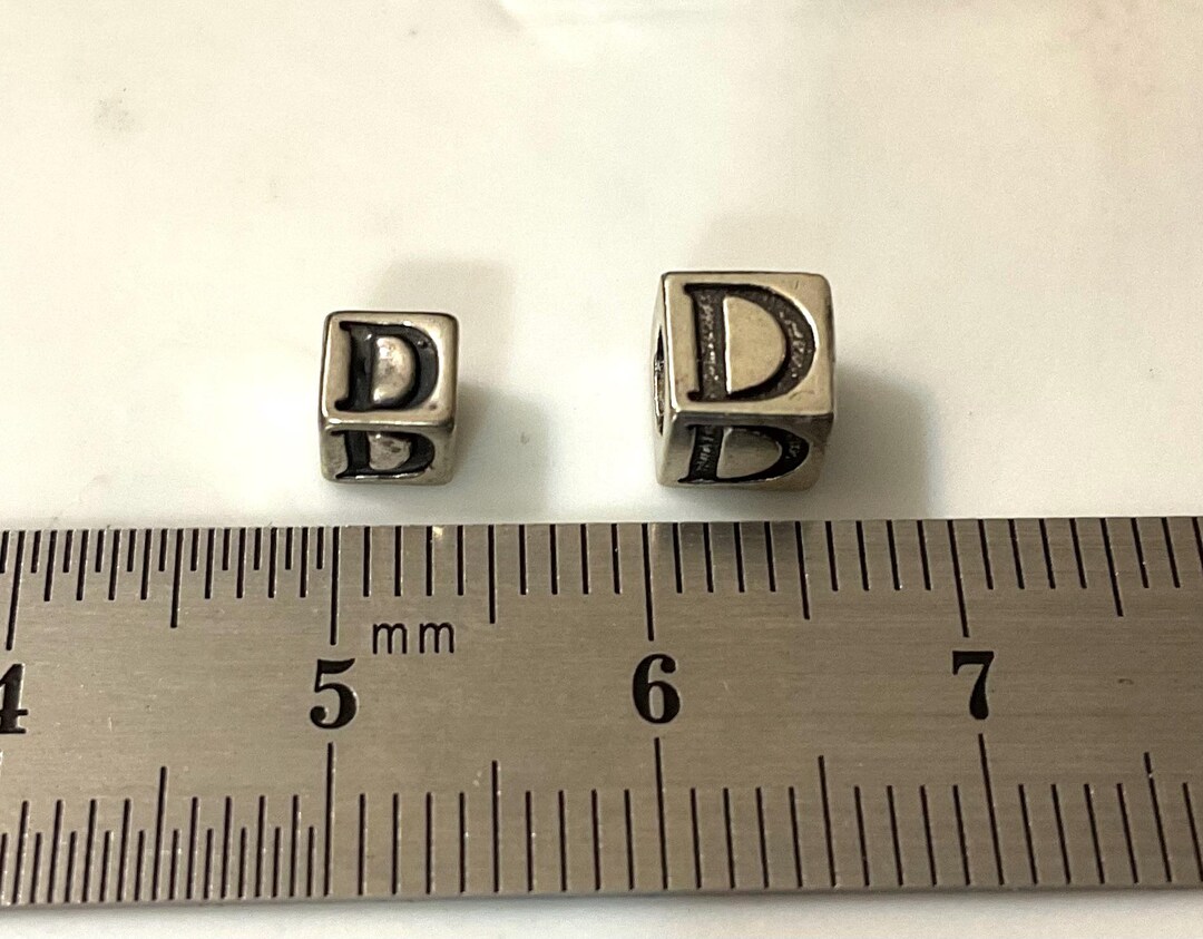 4mm Sterling Silver 0.925 Alphabet Letter Beads. Hole Size 1.5mm ...