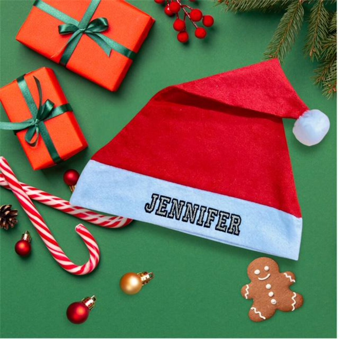 Embroidered Santa Hat, Your Name on Santa Hat, Embroidery, Custom - Etsy