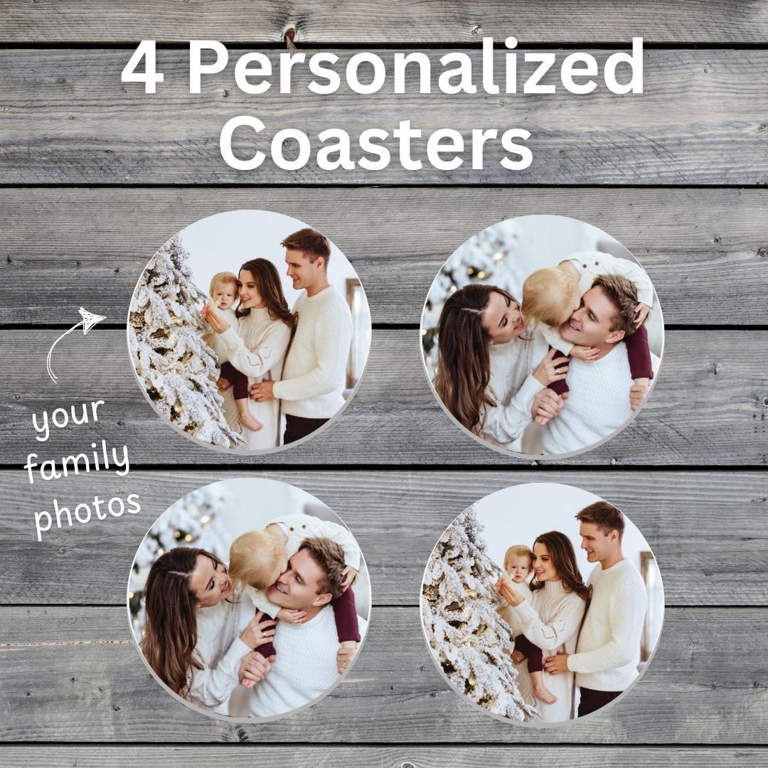 Custom Family Picture Coasters, Family Photo Coasters, Personalized ...