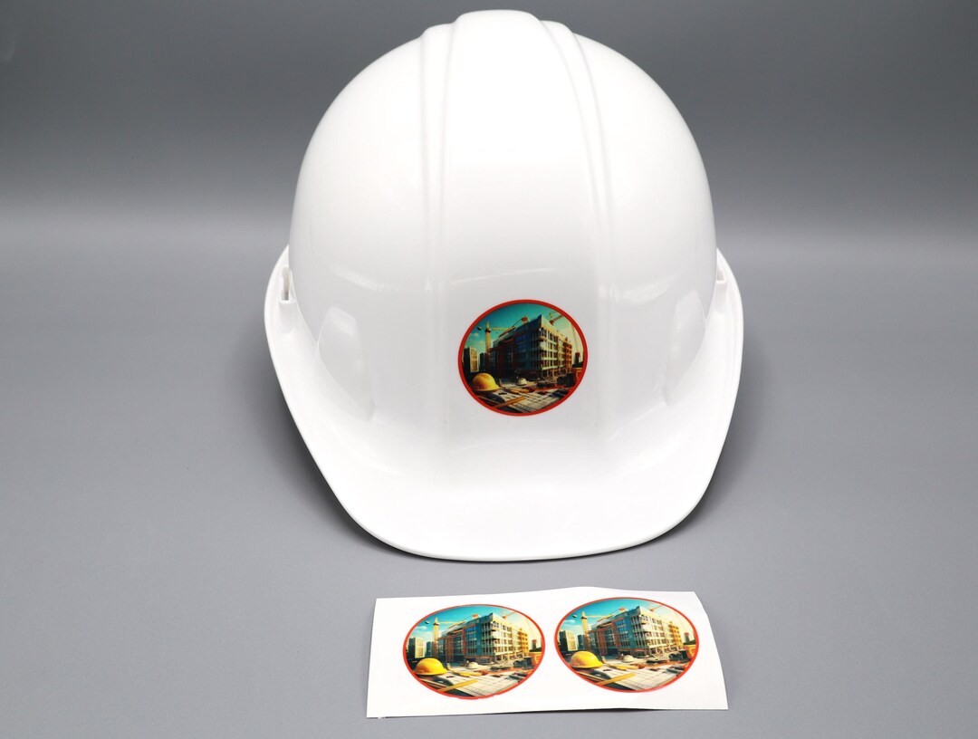 Construction Hat, Waterproof Sticker With Construction Hat ...