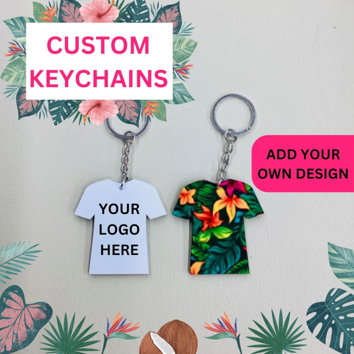 Custom Keychain, Tshirt Keychain, Your Logo on Keychain - Etsy