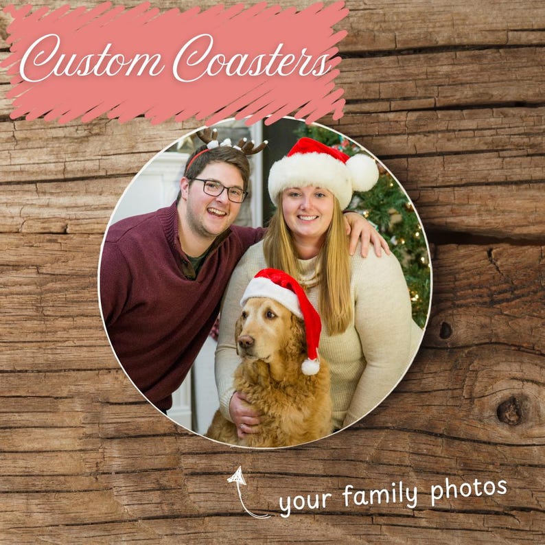 Custom Family Picture Coasters, Family Photo Coasters, Personalized ...