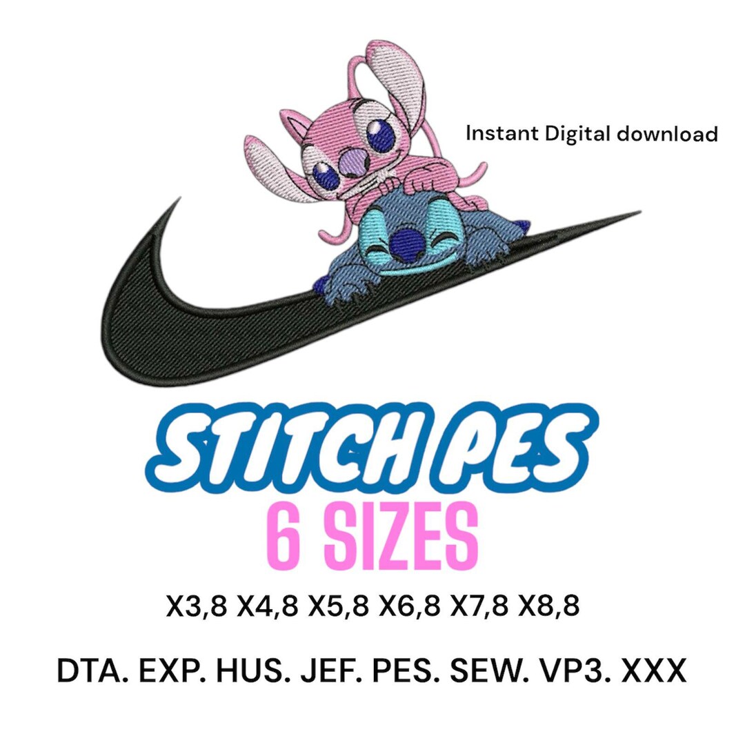 Swoosh Lilo&stitch Couple PES Embroidery BROTHER. Different Formats and ...