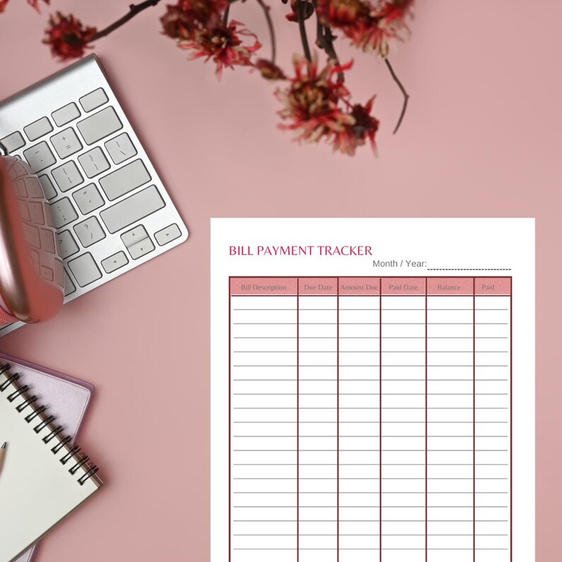 Printable PDF Template: Bill Payment Tracker and Monthly Organizer - Etsy