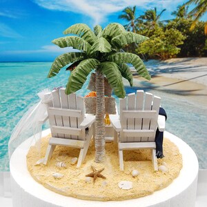 Beach Wedding Cake Topper for 8 Inch Tier Attached Base Handmade ...