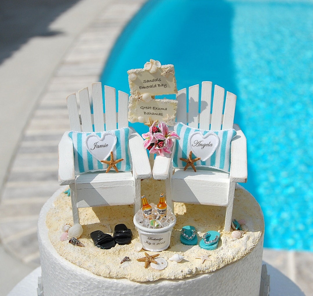 Topper de pastel de boda de playa base adjunta para nivel de 6 pulgadas ...