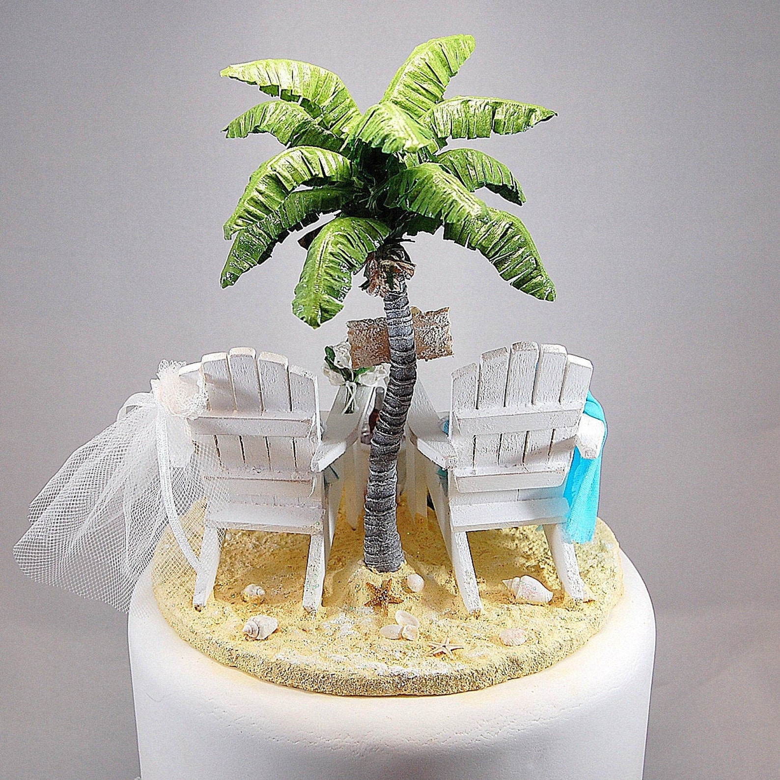 Artisan. Beach Wedding Cake Topper With Base Fits 6 Inch Tier - Etsy
