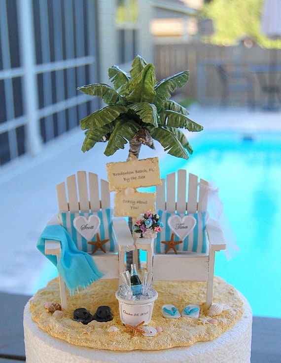 Topper de pastel de bodas de playa de 6 pulgadas colores | Etsy España