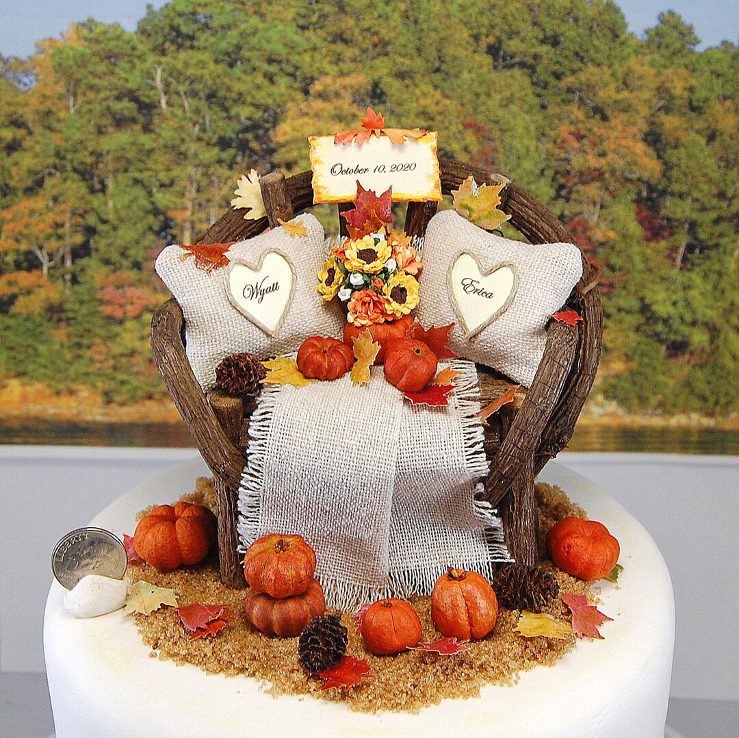 Fits 6 Inch Tier Fall Barn Wedding Cake Topper Fall Colors - Etsy