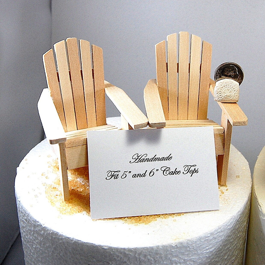 Two Adirondack Mini Beach Chairs for Wedding Cake Topper Artisan ...