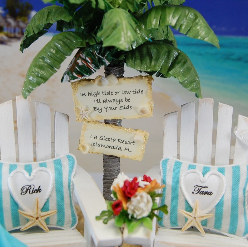 Artisan. Beach Wedding Cake Topper With Base Fits 6 Inch Tier - Etsy