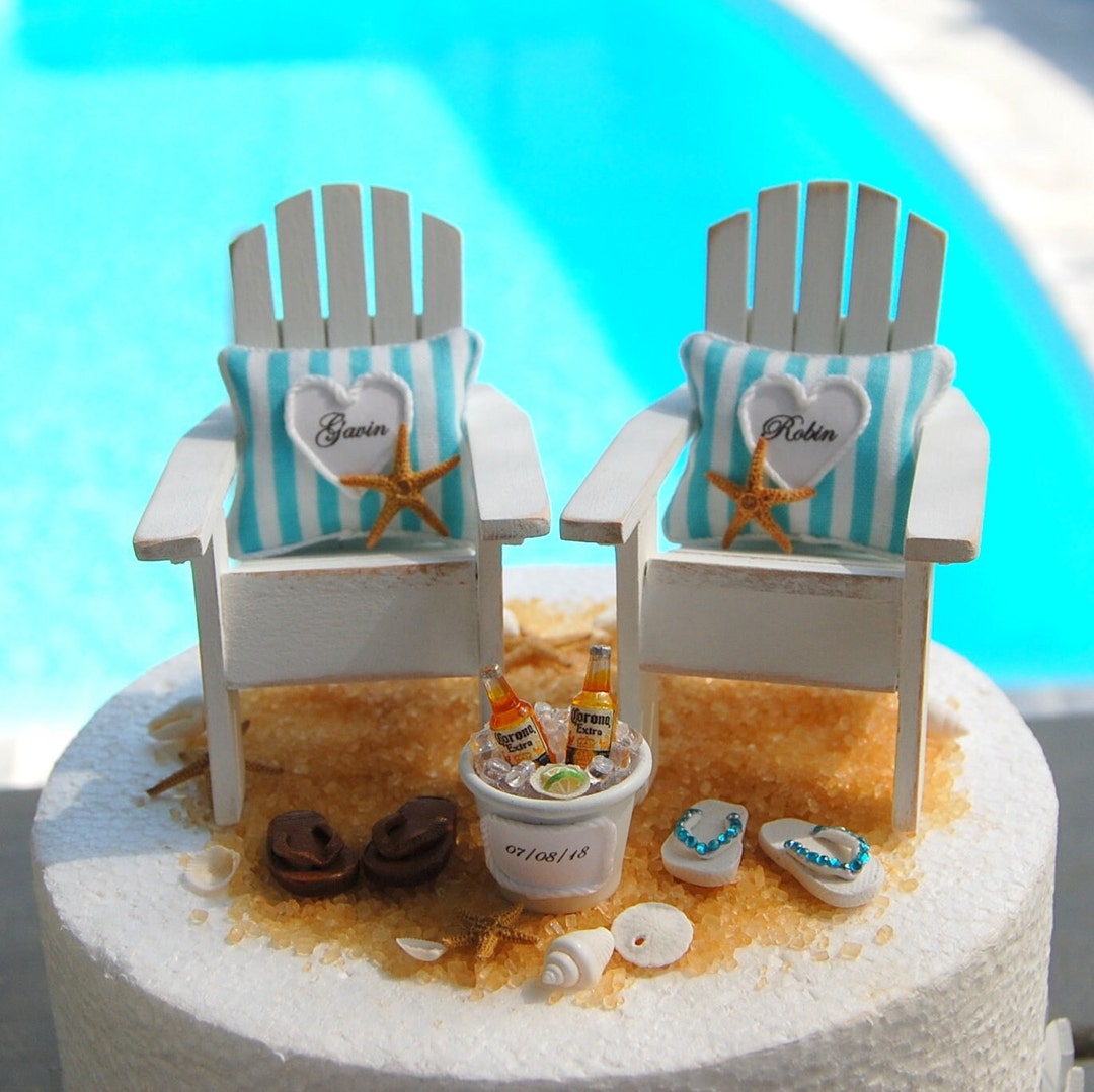 6 INCH CAKE TOP Beach Wedding Cake Topper for 6 Inch Tier Personalized ...