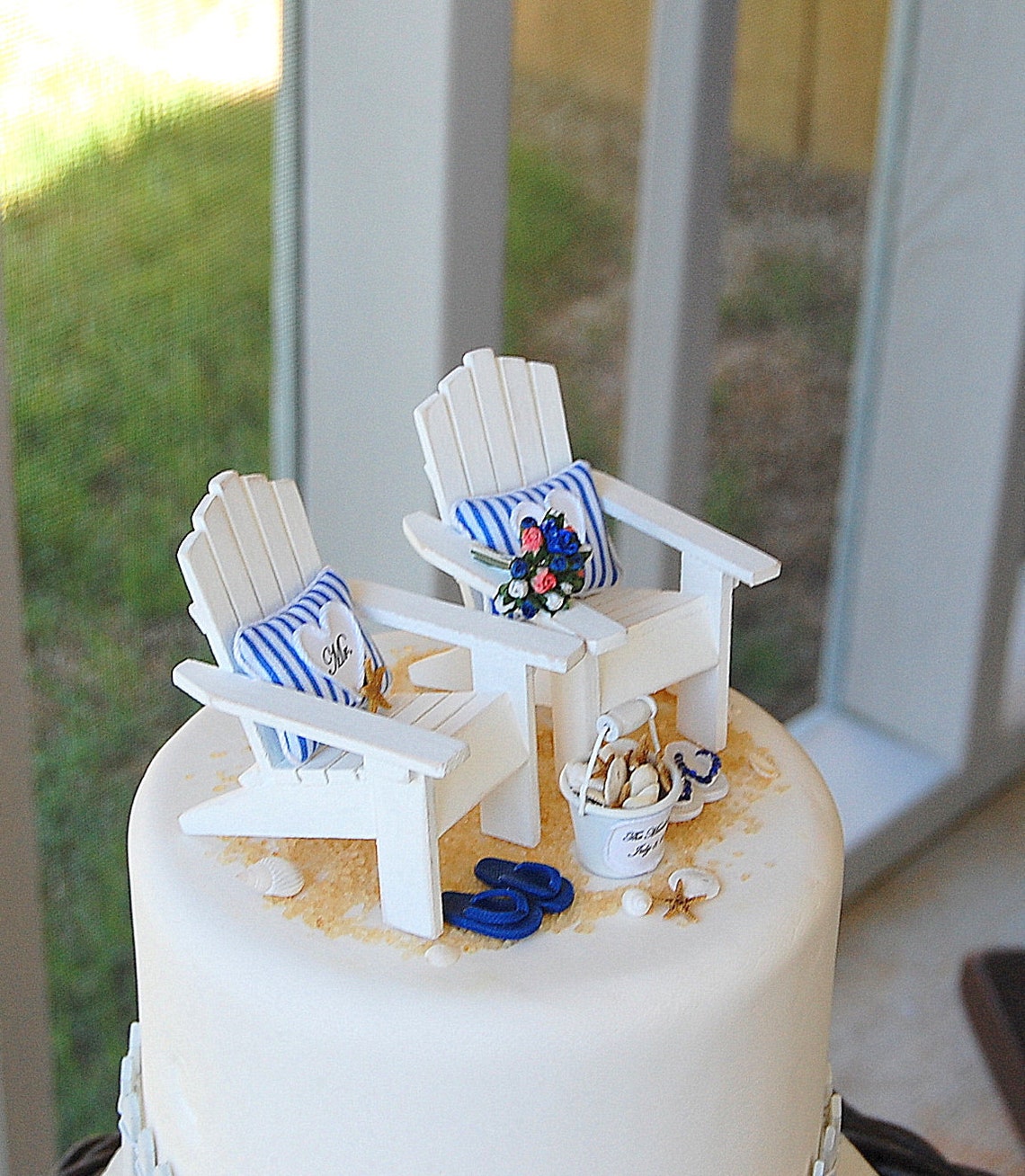 Beach Wedding Cake Topper 6 Inch Custom Colors Fits 6 Inch | Etsy