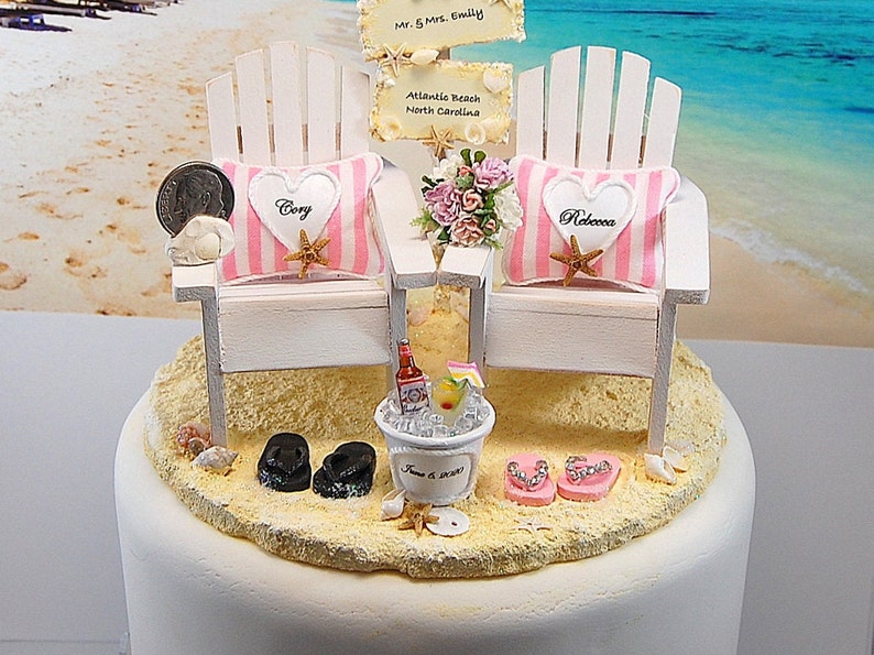 Artisan. Beach Wedding Cake Topper With Base Fits 6 Inch Tier - Etsy