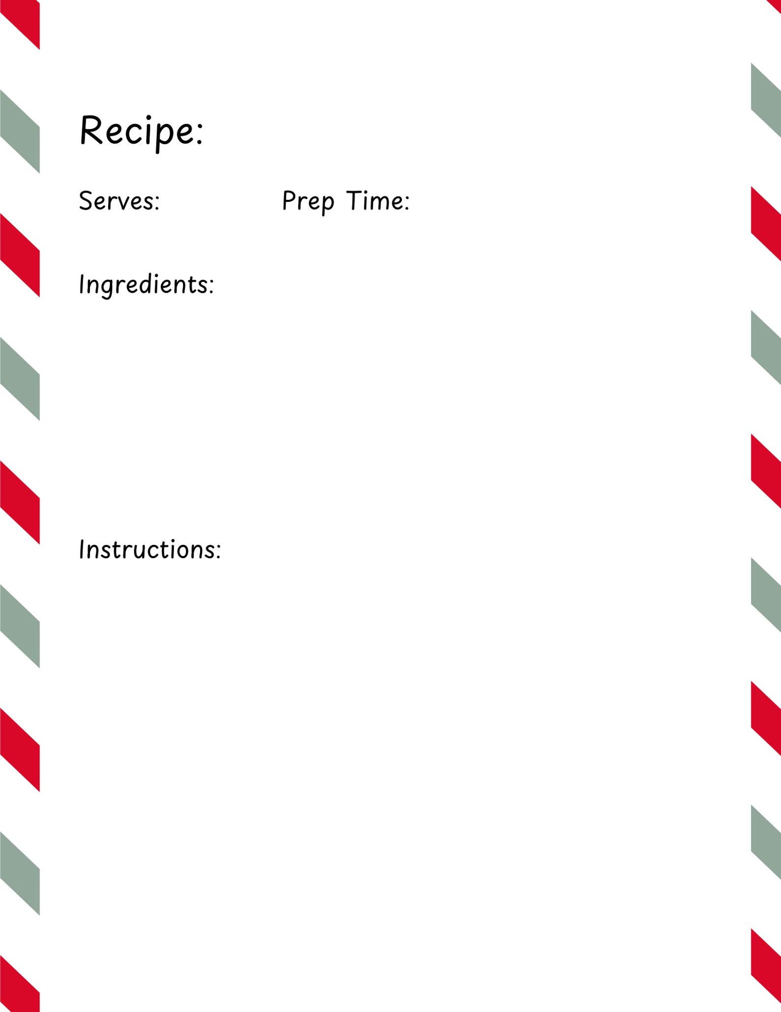 Printable Christmas Recipe Card Templates | Festive Holiday Baking and ...