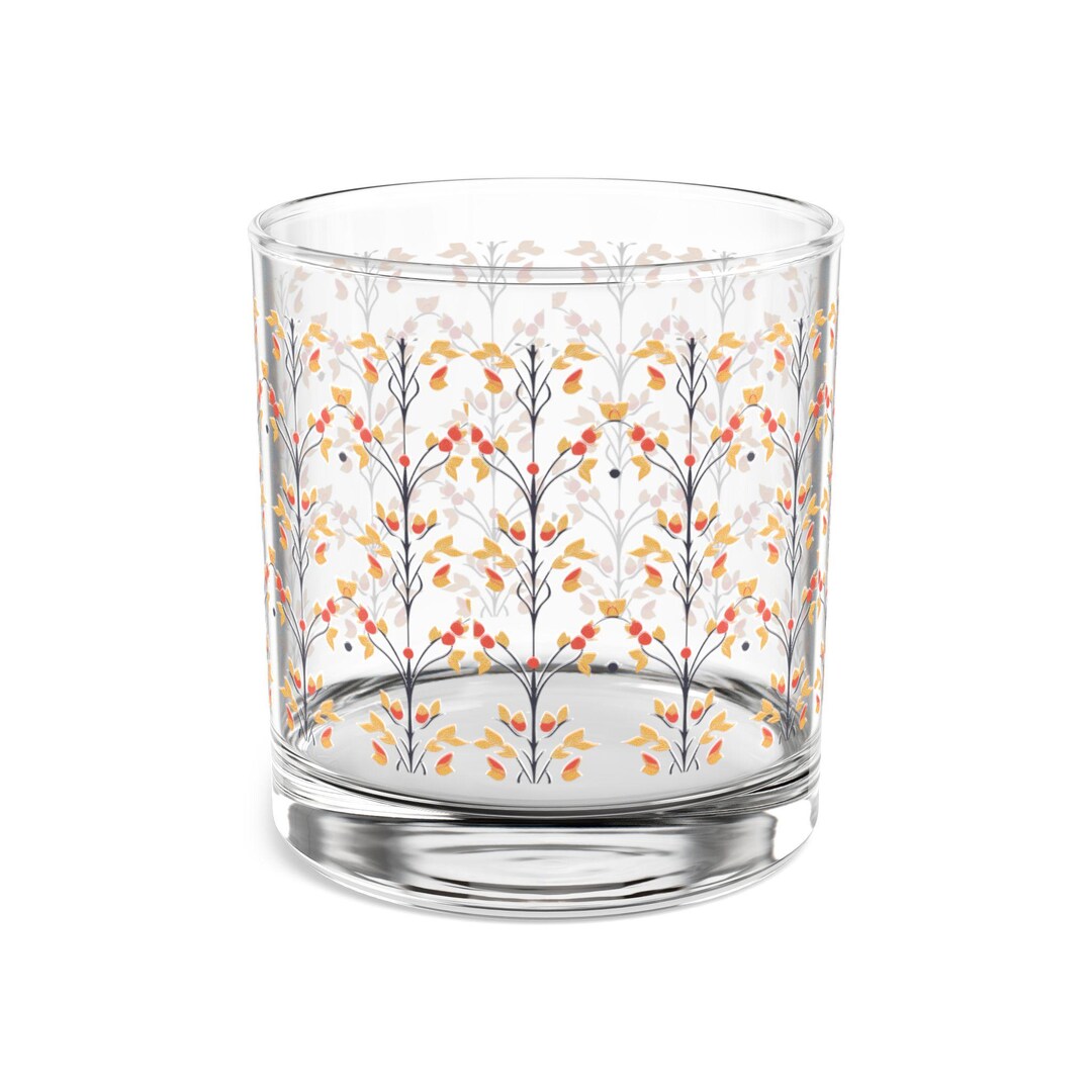 Valencia-inspired Floral Design, Rocks Glass, 10oz - Etsy