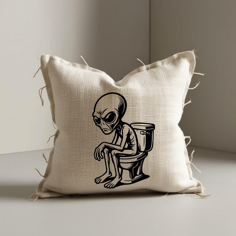 Alien Sitting on the Toilet SVG | Funny Alien Clipart | UFO SVG | Sci ...