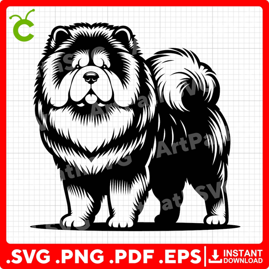 Chow Chow Dog SVG, Chow Chow Standing SVG for Cricut – Svg, Pdf, Png ...