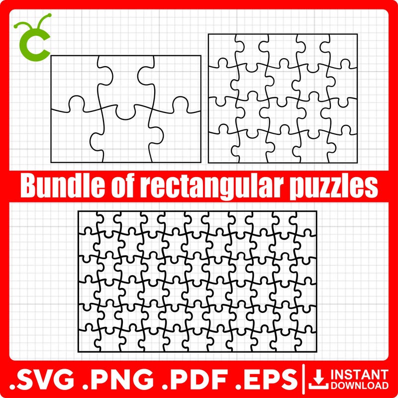 6 Piece Puzzle Template - Etsy