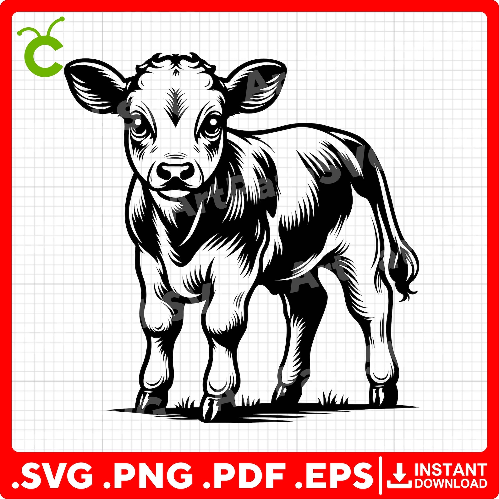 Calf SVG, Cow SVG, Cattle Clip Art, Farm Animal SVG for Cricut – Svg ...