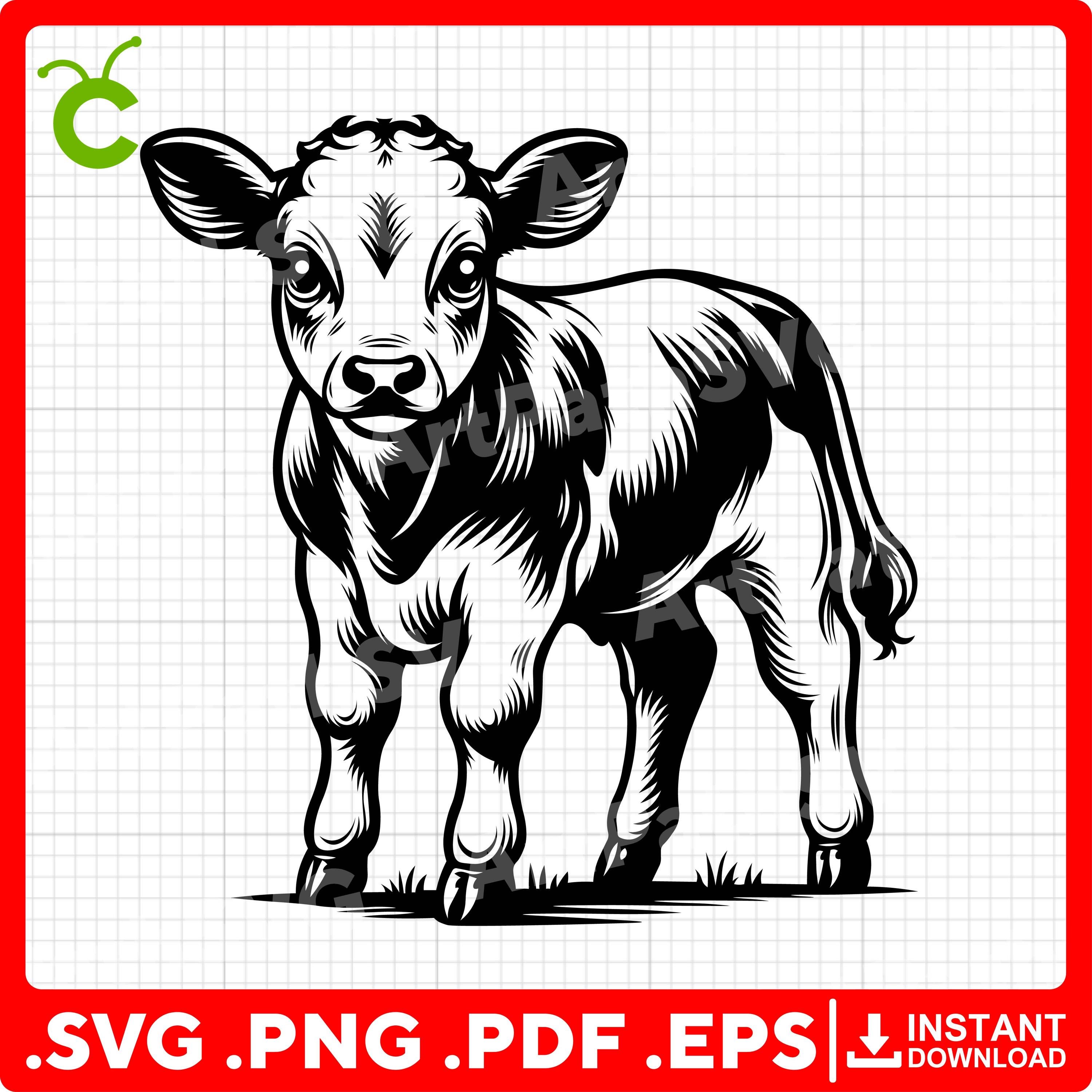 Calf SVG, Cow SVG, Cattle Clip Art, Farm Animal SVG for Cricut – Svg ...