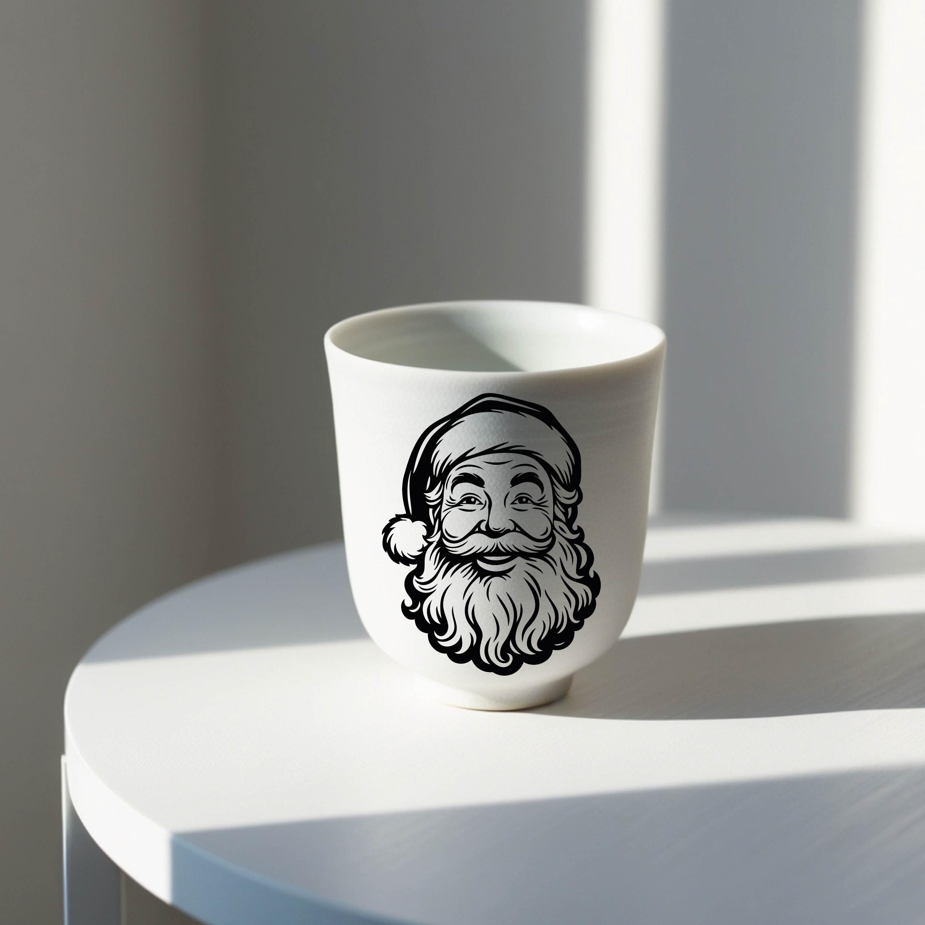 Vintage Santa Head SVG | Retro Santa Face Clipart | Smiling Santa Claus ...