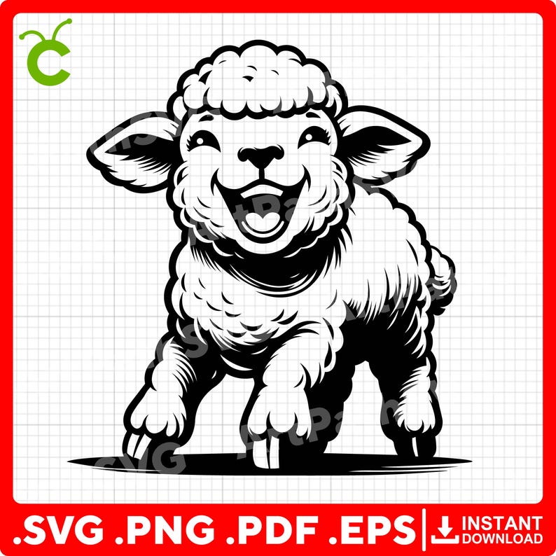 Laughing Lamb SVG, Sheep SVG, Cute Lamb SVG for Cricut – Svg, Pdf, Png ...