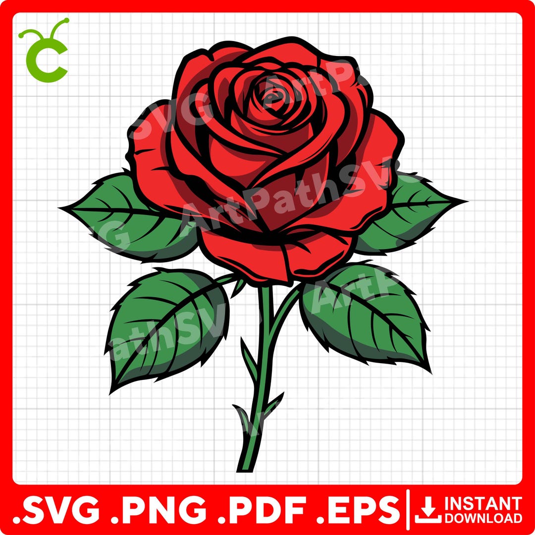 Red Rose Flower Layered SVG for Cricut – Svg, Pdf, Png, Eps Files ...