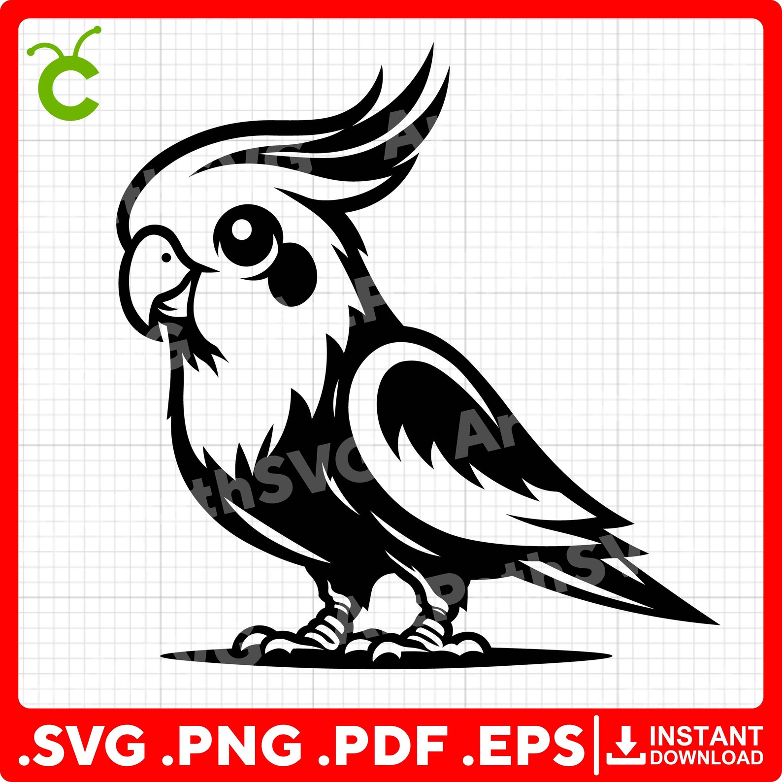 Cockatiel Bird SVG, Cockatiel Parrot SVG for Cricut – Svg, Pdf, Png ...