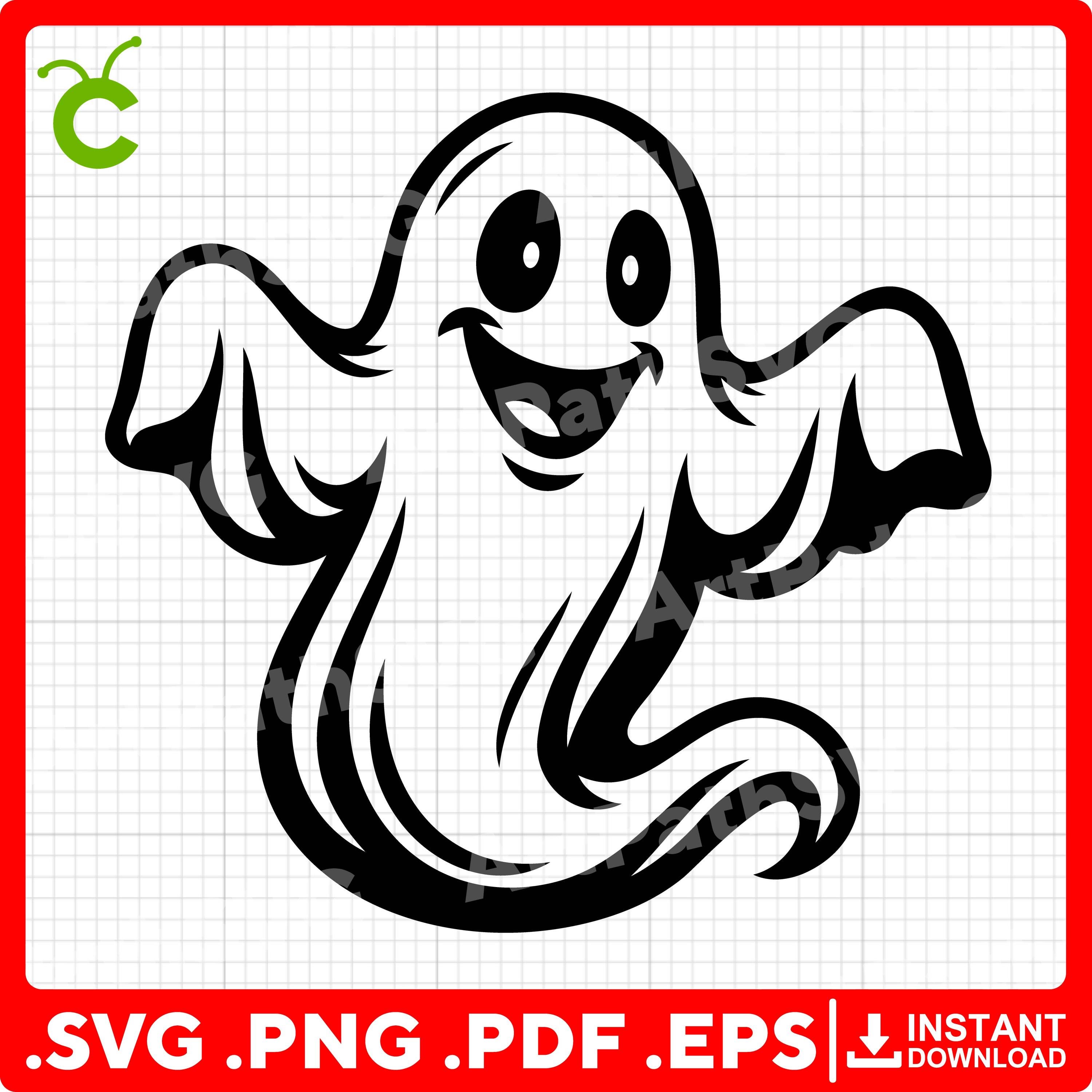 Cute Ghost SVG | Friendly Ghost SVG | Halloween Clipart | Ghost Design ...