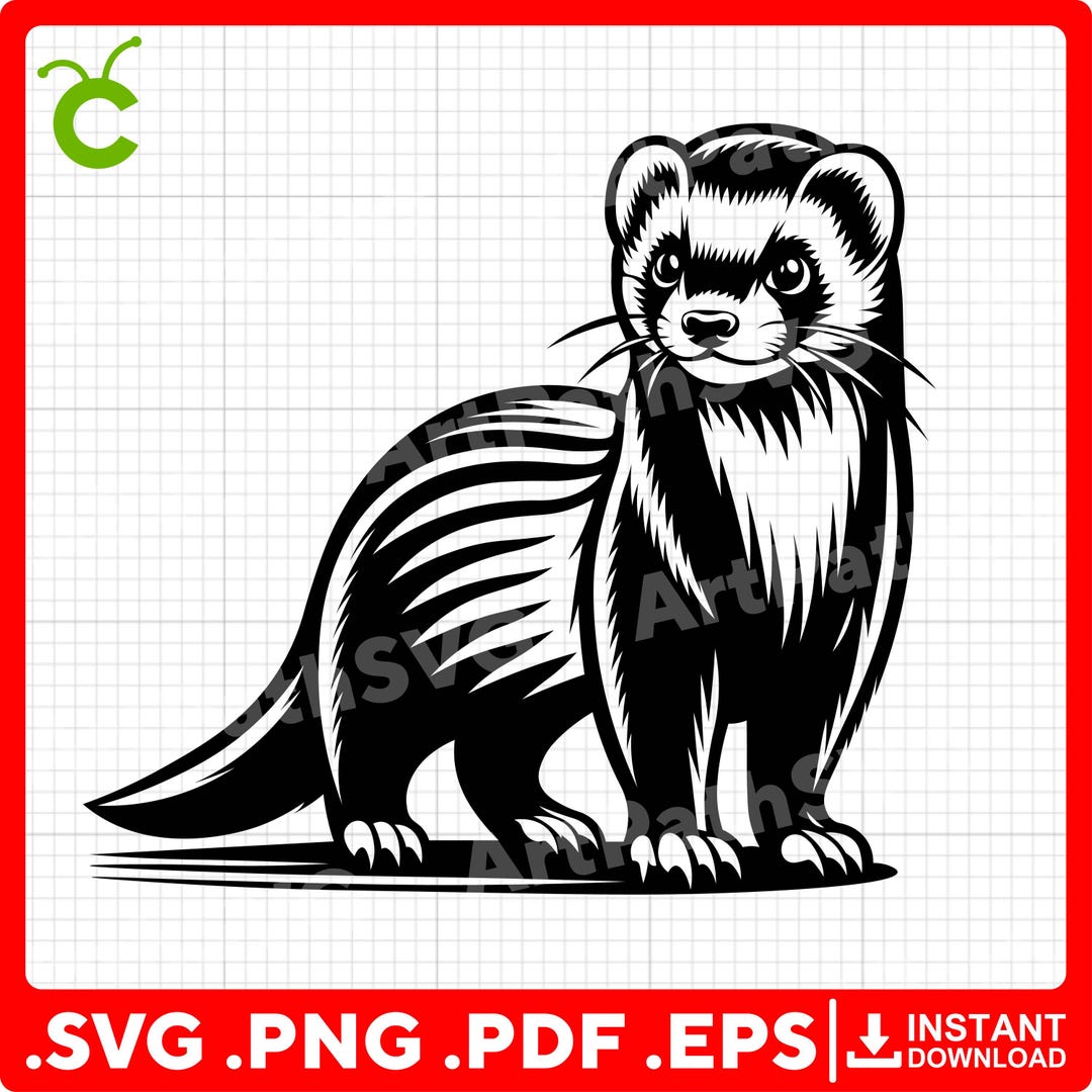 Ferret Standing SVG, Ferret SVG, Cute Ferret SVG for Cricut – Svg, Pdf, Png, Eps Files – Perfect ...