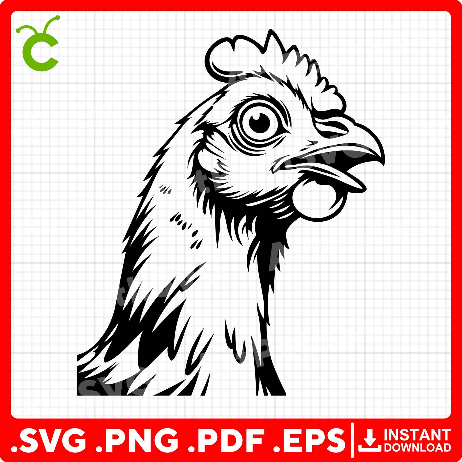 Chicken Head SVG, Poultry Sign, Farm Animal SVG for Cricut – Svg, Pdf ...