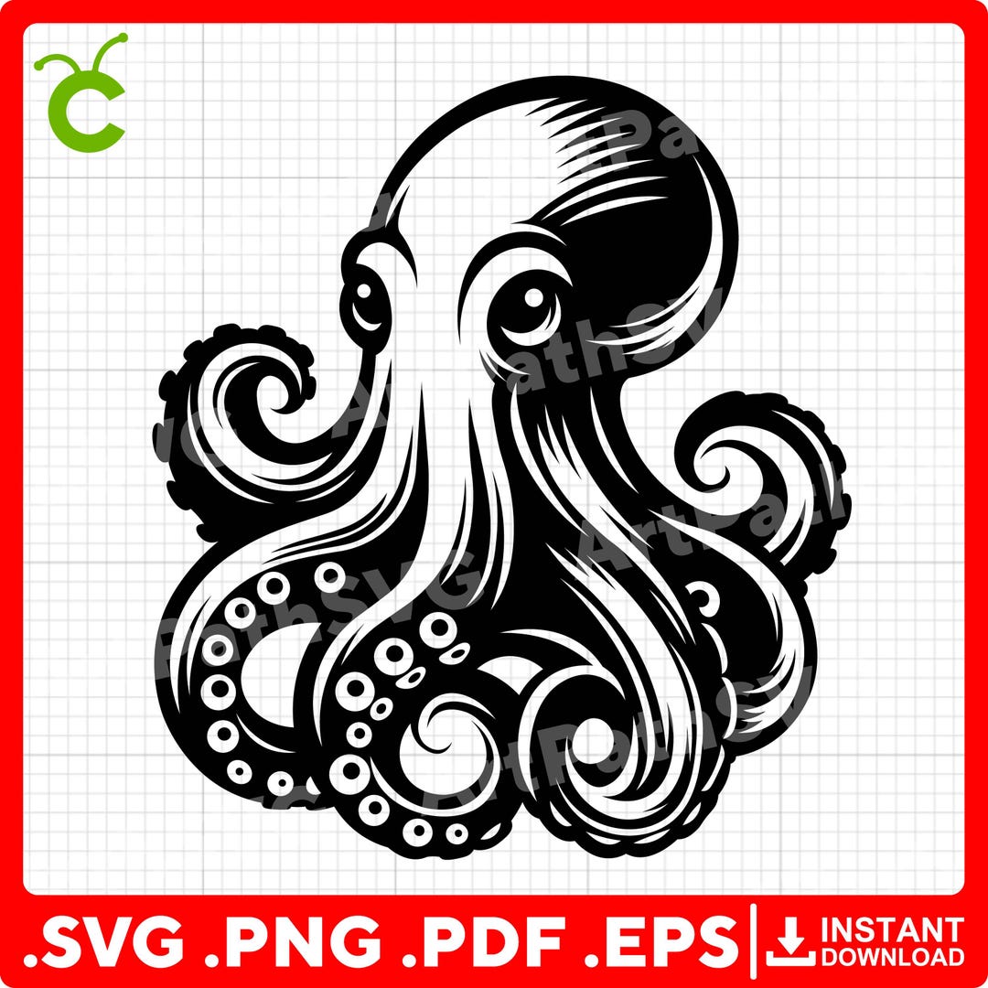 Octopus SVG, Cute Octopus Design, Baby Octopus Vector – Svg, Pdf, Png ...