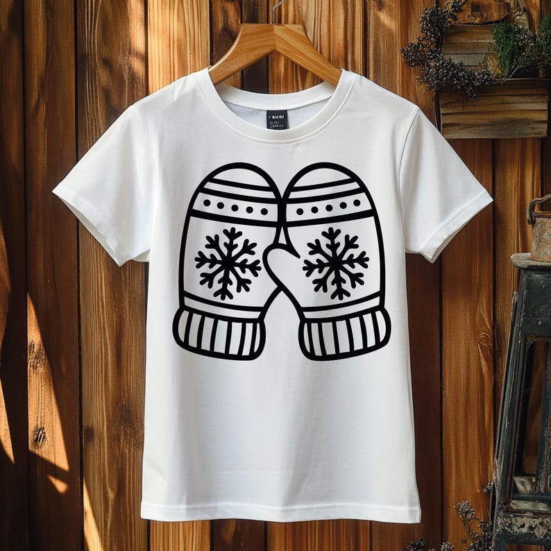 Winter Mittens SVG | Christmas Gloves SVG | Snowflake Mitten Clipart ...