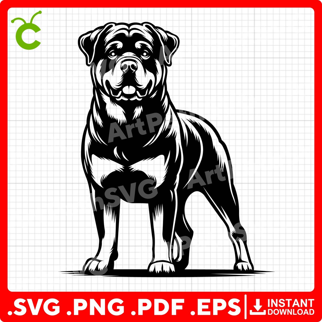 Rottweiler Dog SVG for Cricut – Svg, Pdf, Png, Eps Files – Perfect for ...