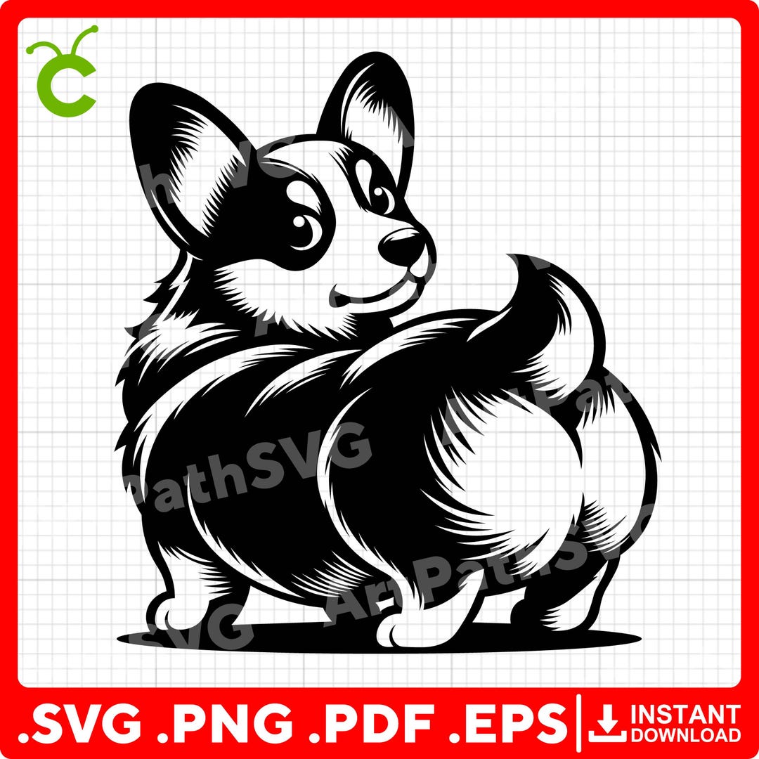 Corgi Butt SVG, Welsh Corgi Dog SVG for Cricut – Svg, Pdf, Png, Eps ...