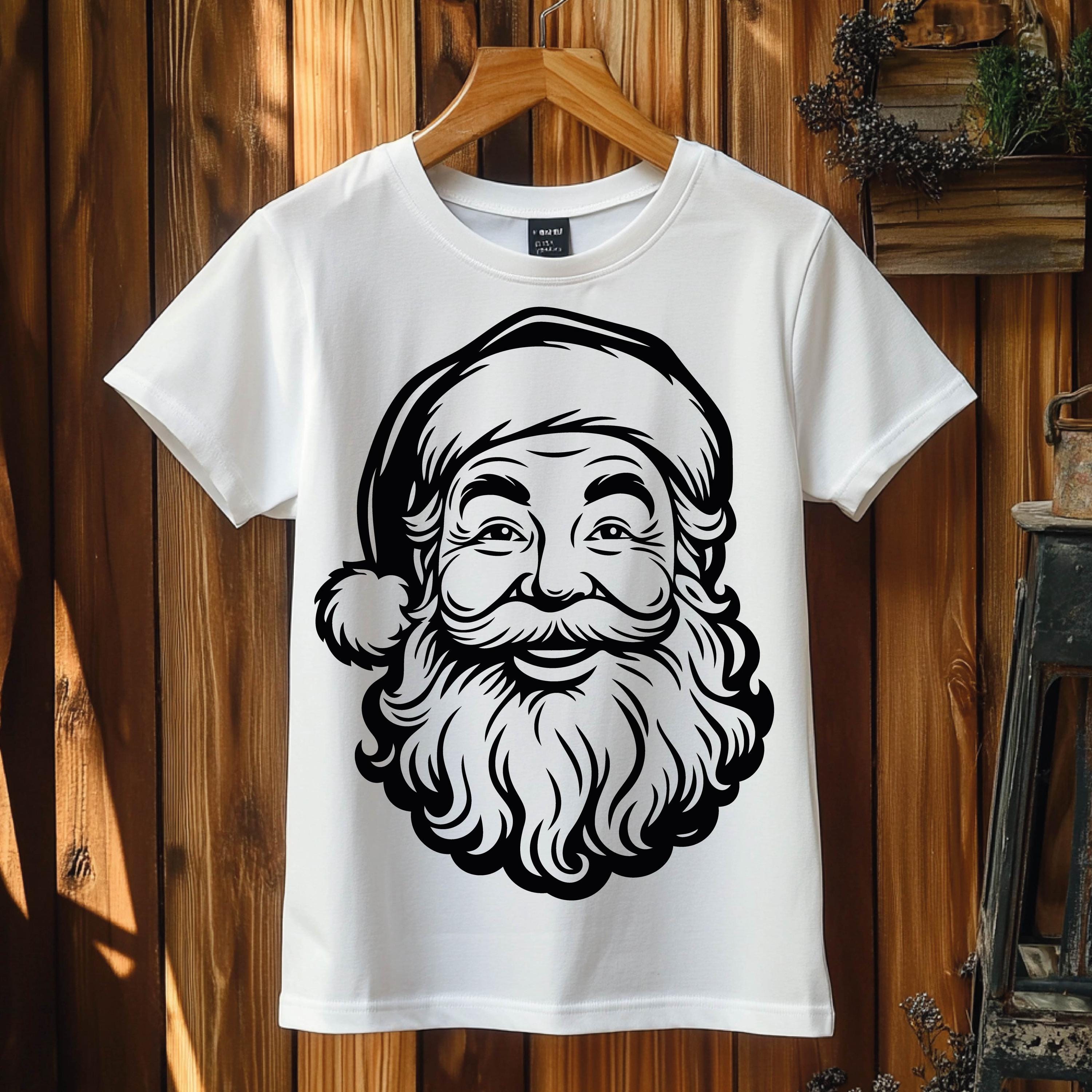 Vintage Santa Head SVG | Retro Santa Face Clipart | Smiling Santa Claus ...