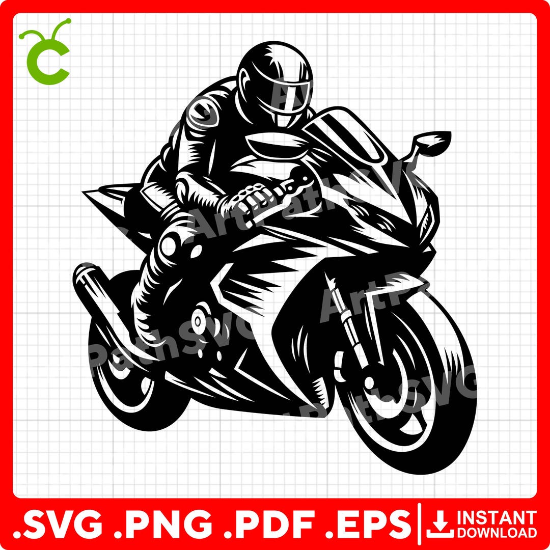 Sportbike SVG | Motorcycle SVG | Racing Clipart | Motorsport SVG ...