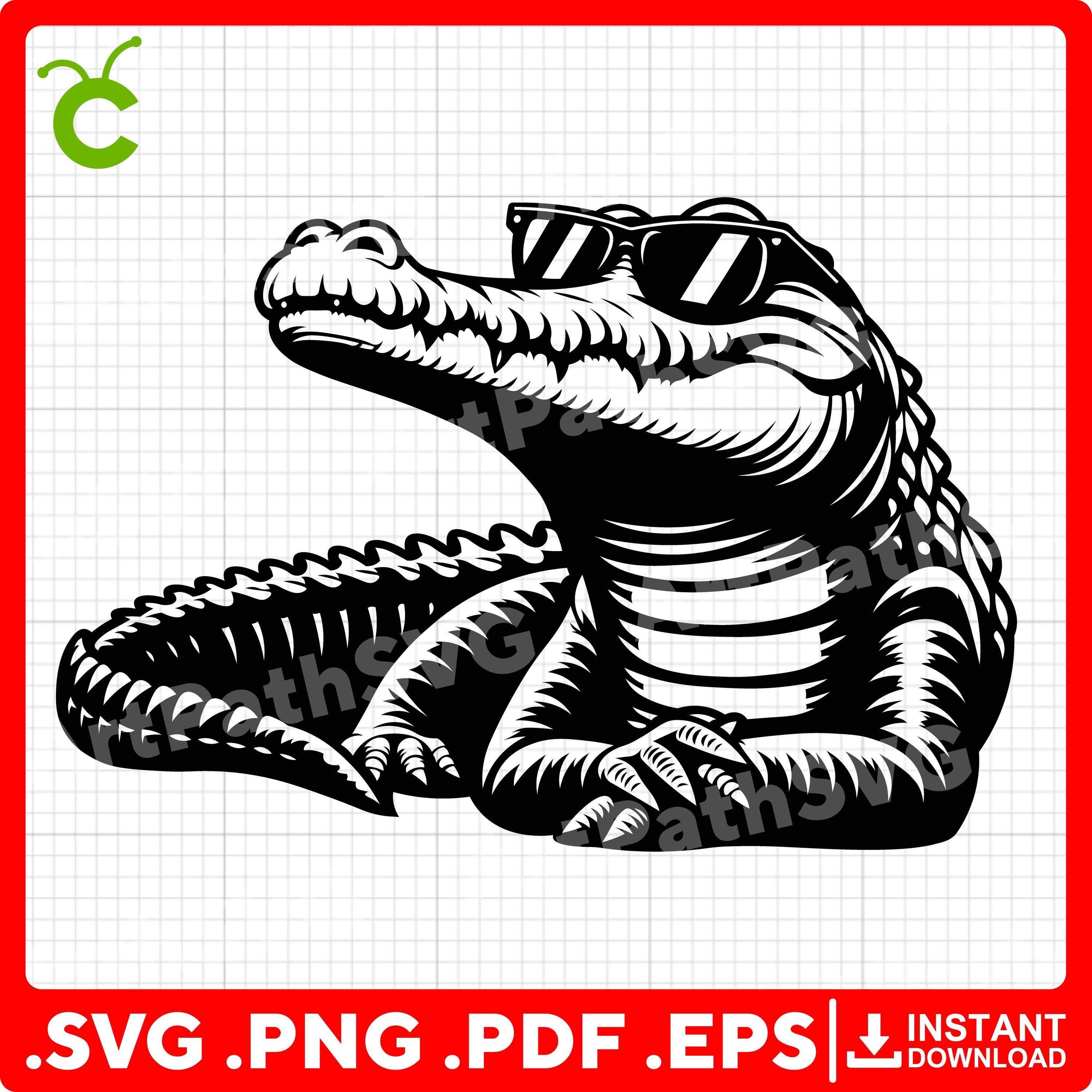 Crocodile Wearing Sunglasses SVG | Alligator SVG | Reptile Clipart ...