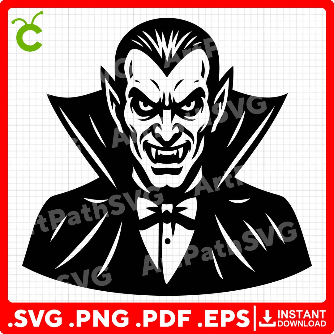 Vampire SVG | Dracula SVG | Halloween Clipart | Spooky Vampire Design ...